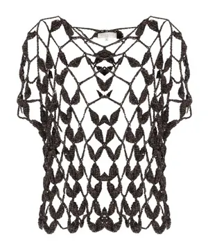 Antonelli Firenze Saponaria Open-knit Knitted Top - Black