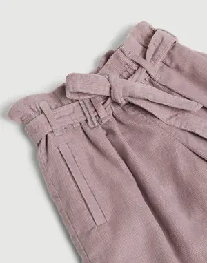 Brunello Cucinelli Techno Cotton And Cashmere Corduroy Paperbag Trousers