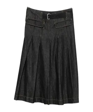 SEMICOUTURE Belted Midi Skirt - Black