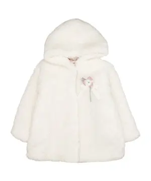 Monnalisa Bow-detail Hooded Coat