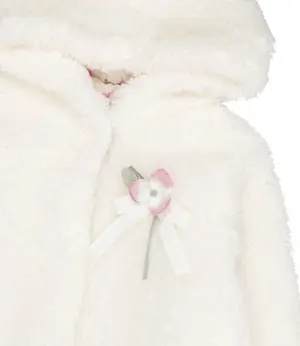 Monnalisa Bow-detail Hooded Coat
