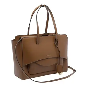 HIDESINS Structured Top Handle Shoulder Bag - Brown