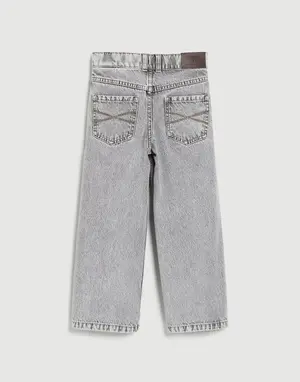 Brunello Cucinelli Classic Denim Straight Trousers With Monili - Light Gray