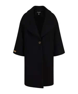 Balmain Logo-plaque Oversized-lapels Coat