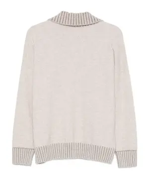D.exterior Striped-trim Spread-collar Sweater - No