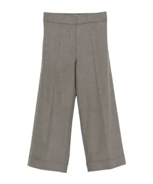 D.exterior Wide-leg Cuffed Trousers - Brown