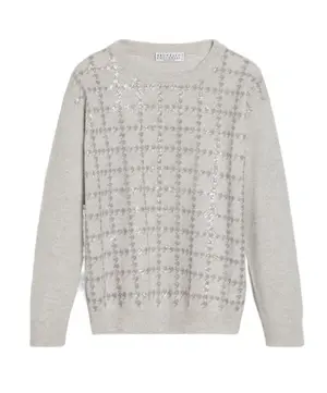 Brunello Cucinelli Cashmere Sequin-embellished Crew-neck Sweater