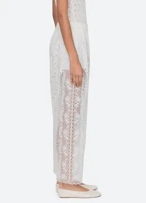 Sea Gardener Broderie-anglaise Panelled Trousers