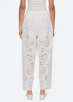 Sea Gardener Broderie-anglaise Panelled Trousers