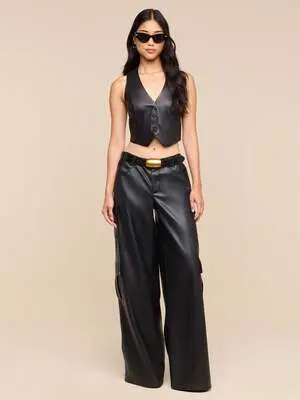 L'Agence Jianna Leather Waistcoat