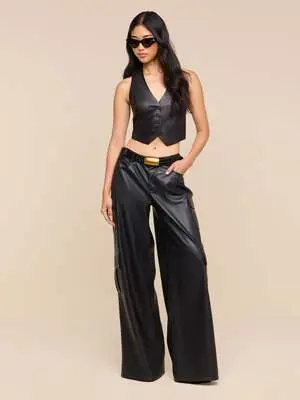 L'Agence Jianna Leather Waistcoat