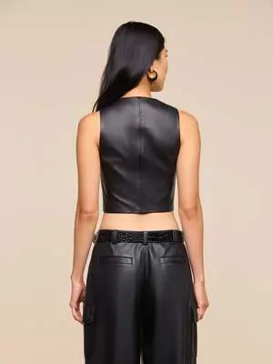 L'Agence Jianna Leather Waistcoat