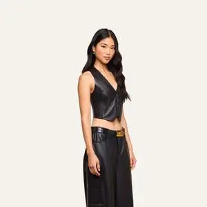 L'Agence Jianna Leather Waistcoat