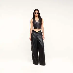 L'Agence Jianna Leather Waistcoat
