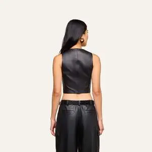L'Agence Jianna Leather Waistcoat