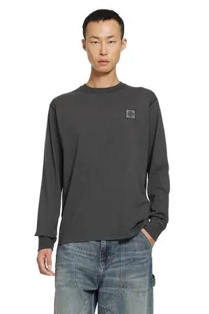 Stone Island 2100025 Cotton Jersey 'fissato' Effect Ls T-shirt - Grey