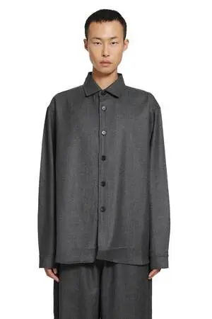 ROSE BURRITO Wool Flannel Overshirt - Grey