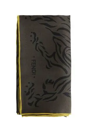 Fendi Tiger Silk Foulard - Green