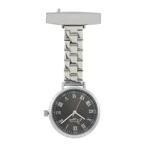 BERMUDA WATCH COMPANY Annie Apple Meraki Gunmetal Link Nurse Fob Watch - Silver