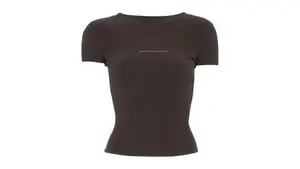 Alexander Wang Jacquard Logo Short Sleeve Crewneck Sweatshirt