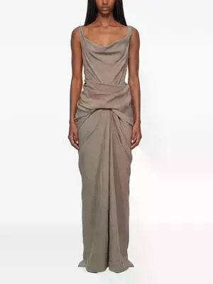 Rick Owens Draped Sleeveless Gown Dress