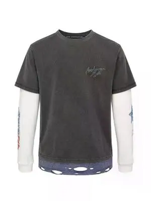 Andersson Bell Distressed Layered T-shirt - Grey