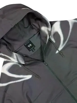 Y3 Chito Graphic French Terry Zipper Hoodie - Grey