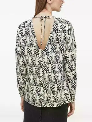 Sisley Tie-fastening V-neck Top