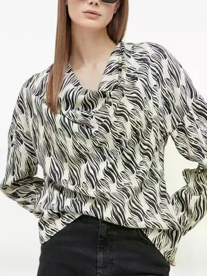 Sisley Tie-fastening V-neck Top
