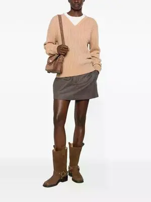 Sandro Cable-knit V-neck Sweater
