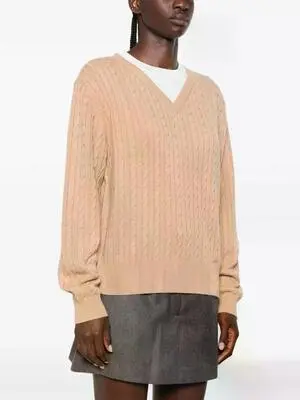 Sandro Cable-knit V-neck Sweater