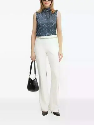 SILVIAN HEACH Polka-dot Tie Neck Sleeveless High Neck Blouse - Grey