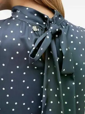 SILVIAN HEACH Polka-dot Tie Neck Sleeveless High Neck Blouse