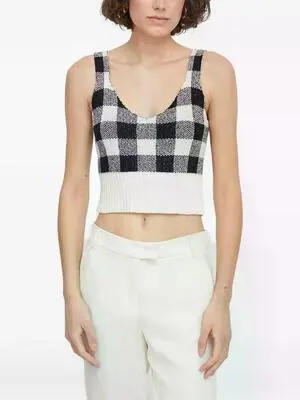 Sisley Check Crop Top - White