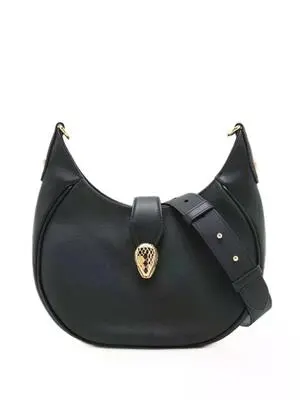 BVLGARI 2010-2026 Medium Leather Serpenti Ellipse Satchel - Black