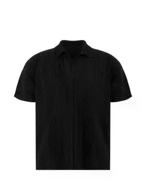 Issey Miyake Plissé-effect T-shirt - Black