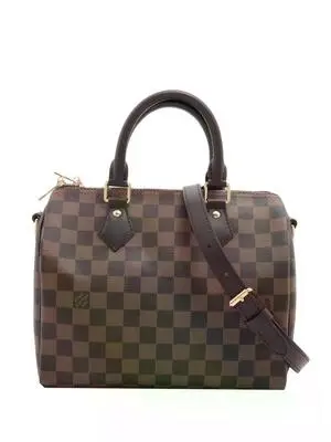 LOUIS VUITTON Damier Ebene Speedy Bandouliere Satchel - Brown