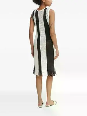 Sisley Striped Fringed Midi Dress
