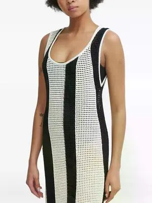 Sisley Striped Fringed Midi Dress
