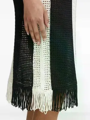 Sisley Striped Fringed Midi Dress