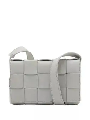 Bottega Veneta Nappa Intrecciato Cassette Crossbody Bag - Grey