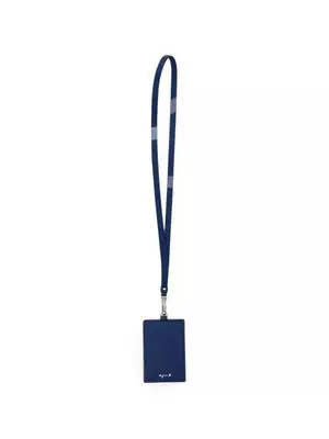 AGNES B. Leather Pass Holder - Blue