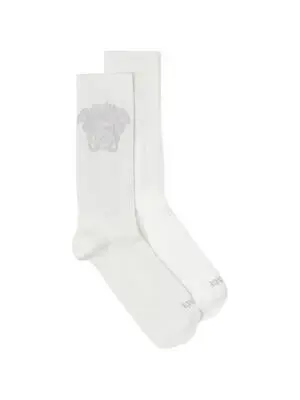 Versace Jacquard Cotton Ribbed Crew Socks