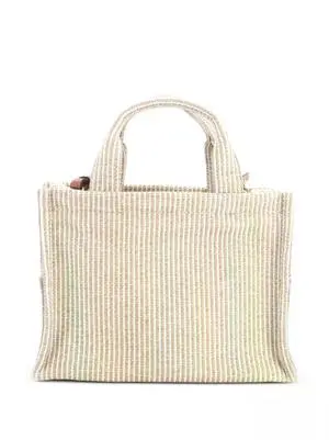 Celine Cabas Thais Triomphe Striped Canvas Small Tote Bag