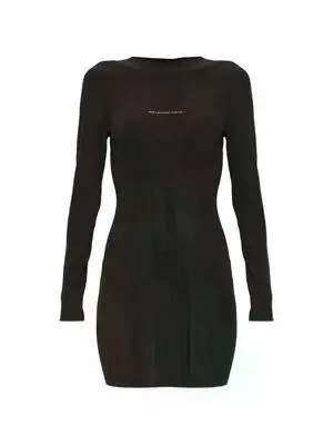 Alexander Wang Textured Logo Long-sleeve Crewneck Dress