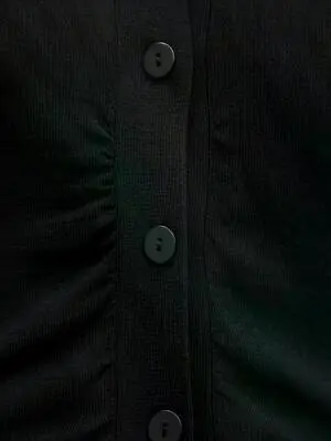 Sisley Buttoned Gathered Cardigan