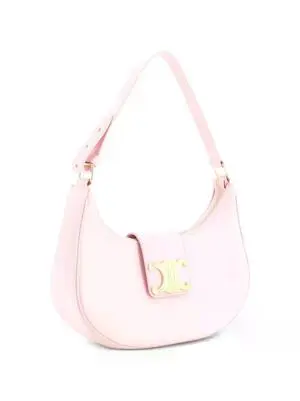 Celine Ava Triomphe Leather Shoulder Bag - Pink