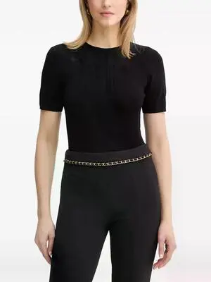 SILVIAN HEACH Open-back Short-sleeve Top - Black