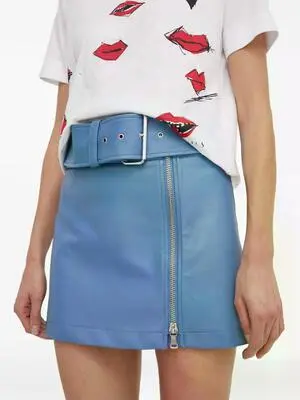Sisley Belted Zip Mini Skirt