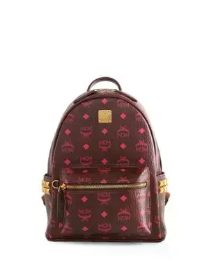 Mcm Stark Monogram-print Studded Backpack